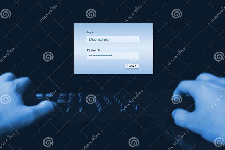 Hacker and login stock photo. Image of online, screen - 33671200