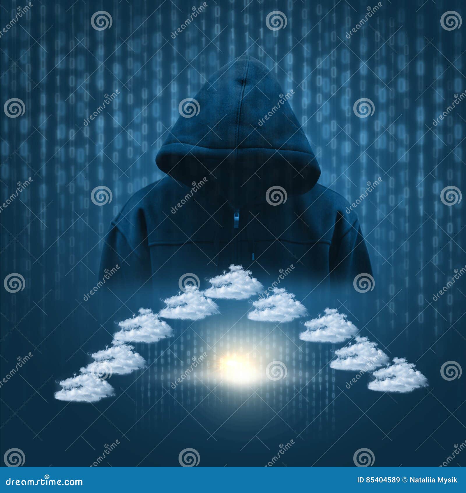 Hacker and a lot of data. stock illustration. Illustration of network ...