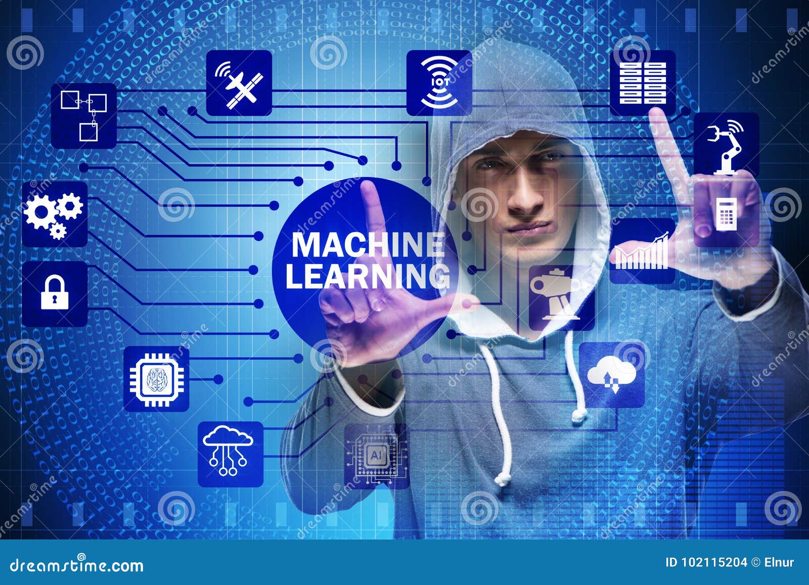 The Hacker in Machine Learning Concept Stock Photo - Image of hacker ...