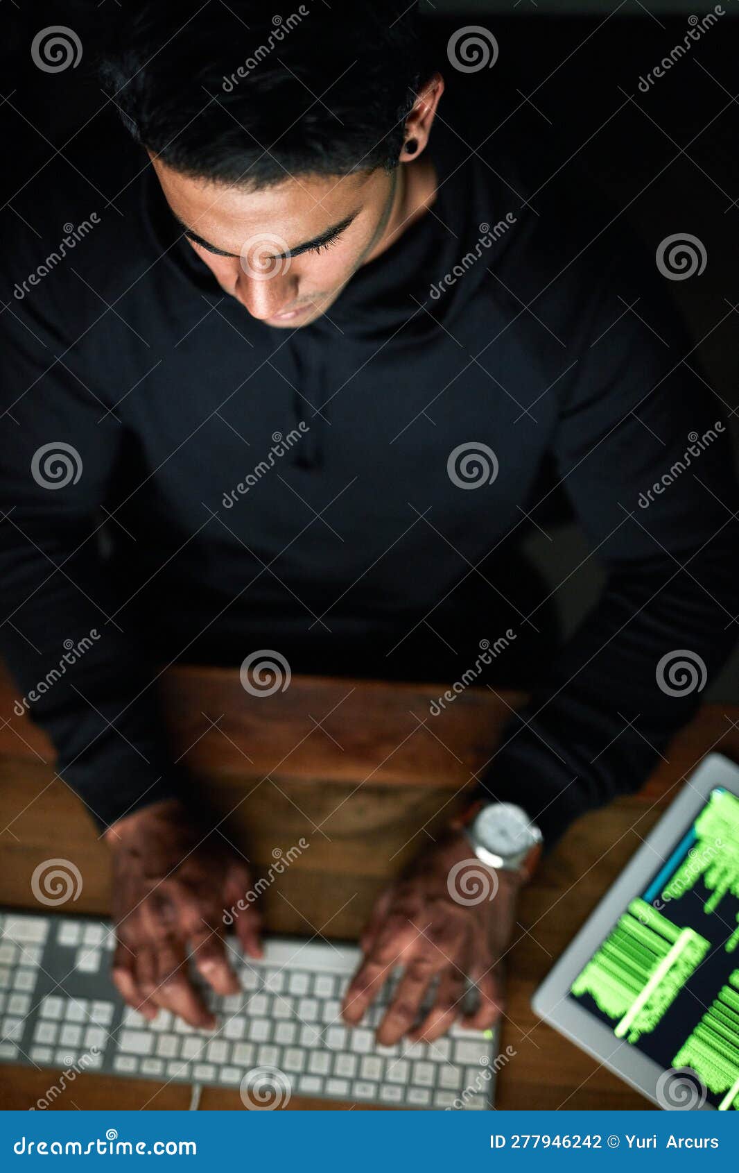 Hacker, Man and Computer Keyboard in Night Programming, Coding Software ... Hacker, Man and Computer Keyboard in Night Programming, Coding Software ...