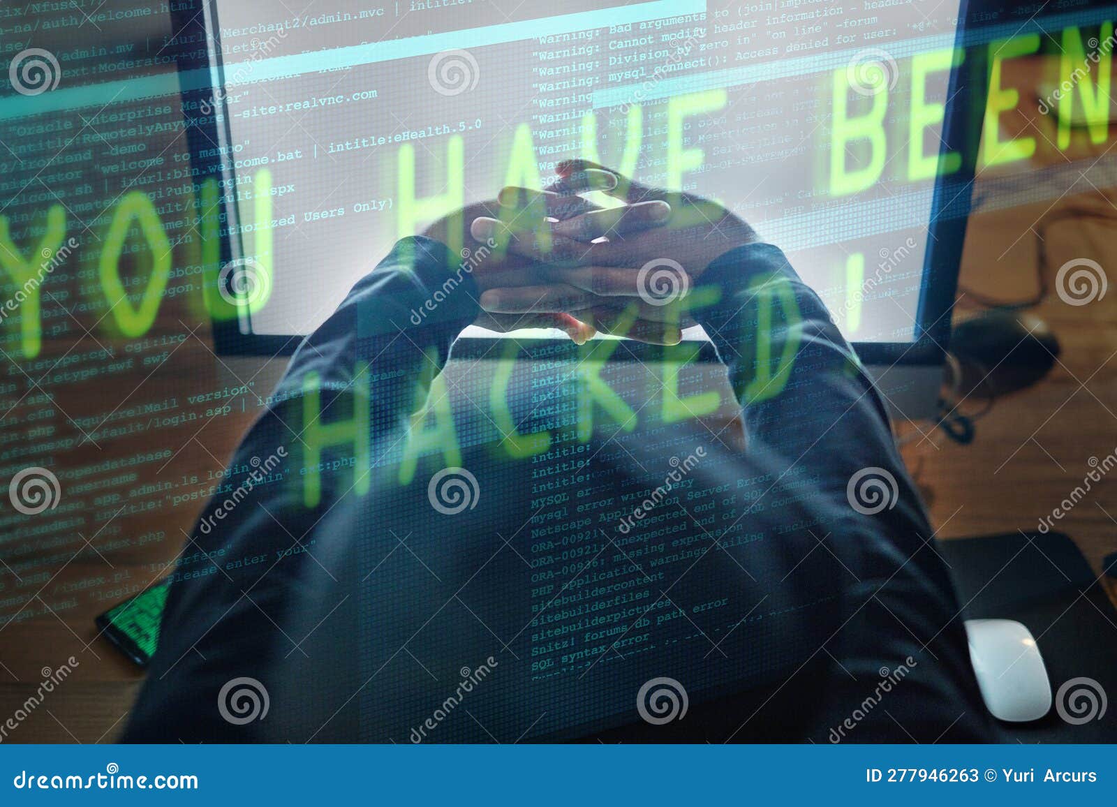 Hacker Man Hands And Computer Screen For Software Hacking Coding Or Programming Success At 0565
