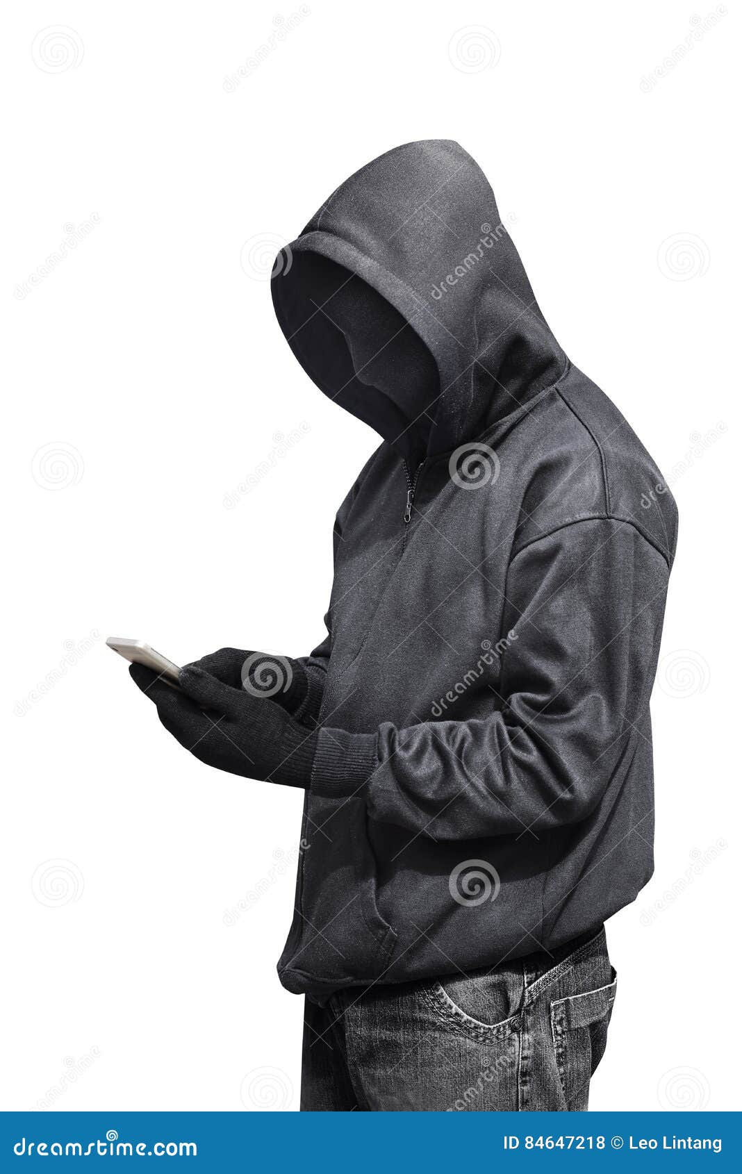 Hacker Man with Mask Using a Smartphone Stock Photo - Image of ...