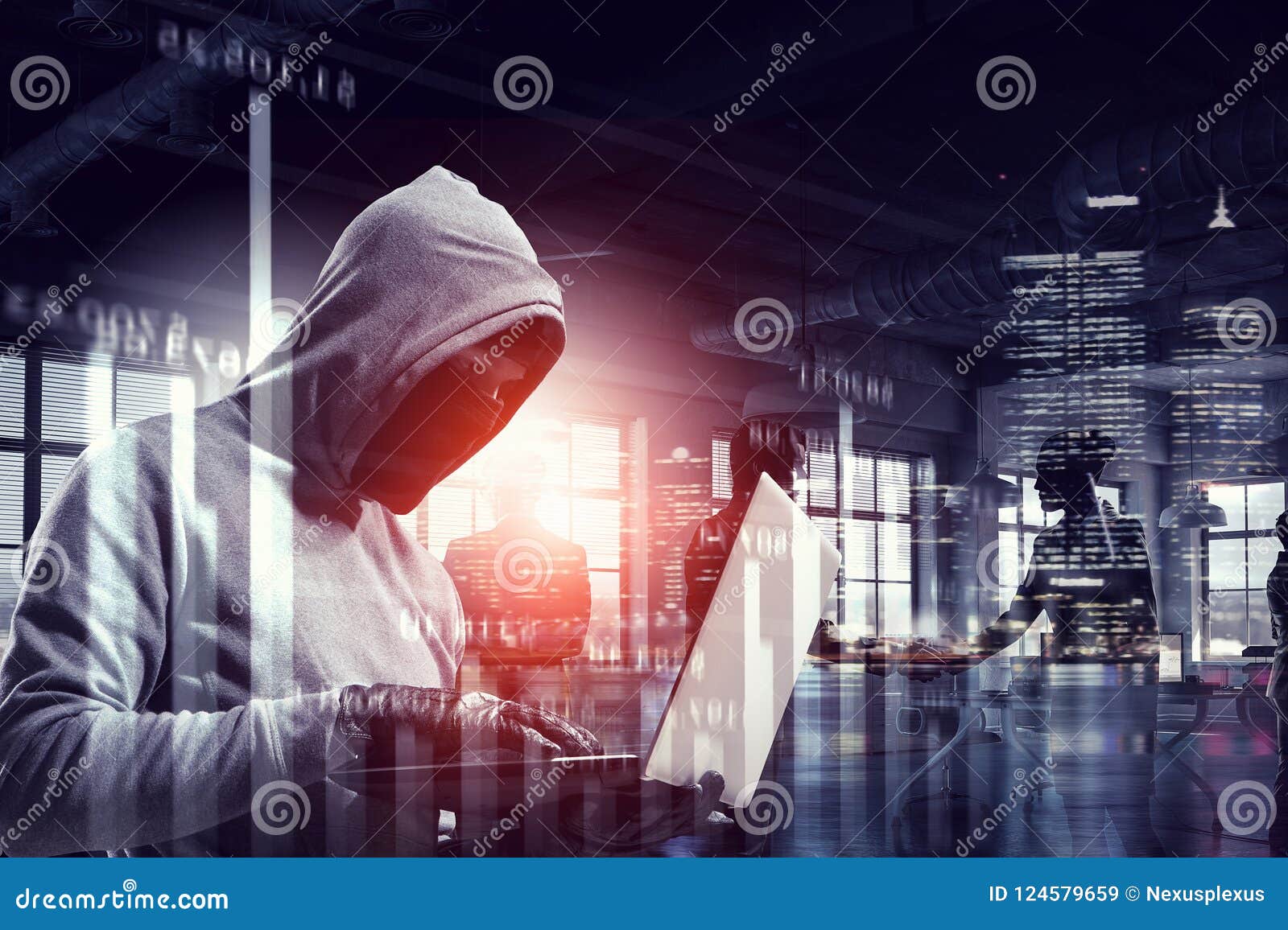 Hacker Man Steal Information Stock Image - Image of break, network ...