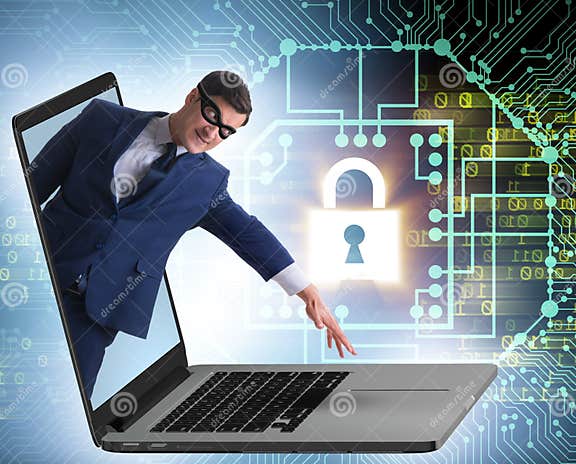 Hacker Man Trying To Steal Personal Data Stock Image Image Of Cash