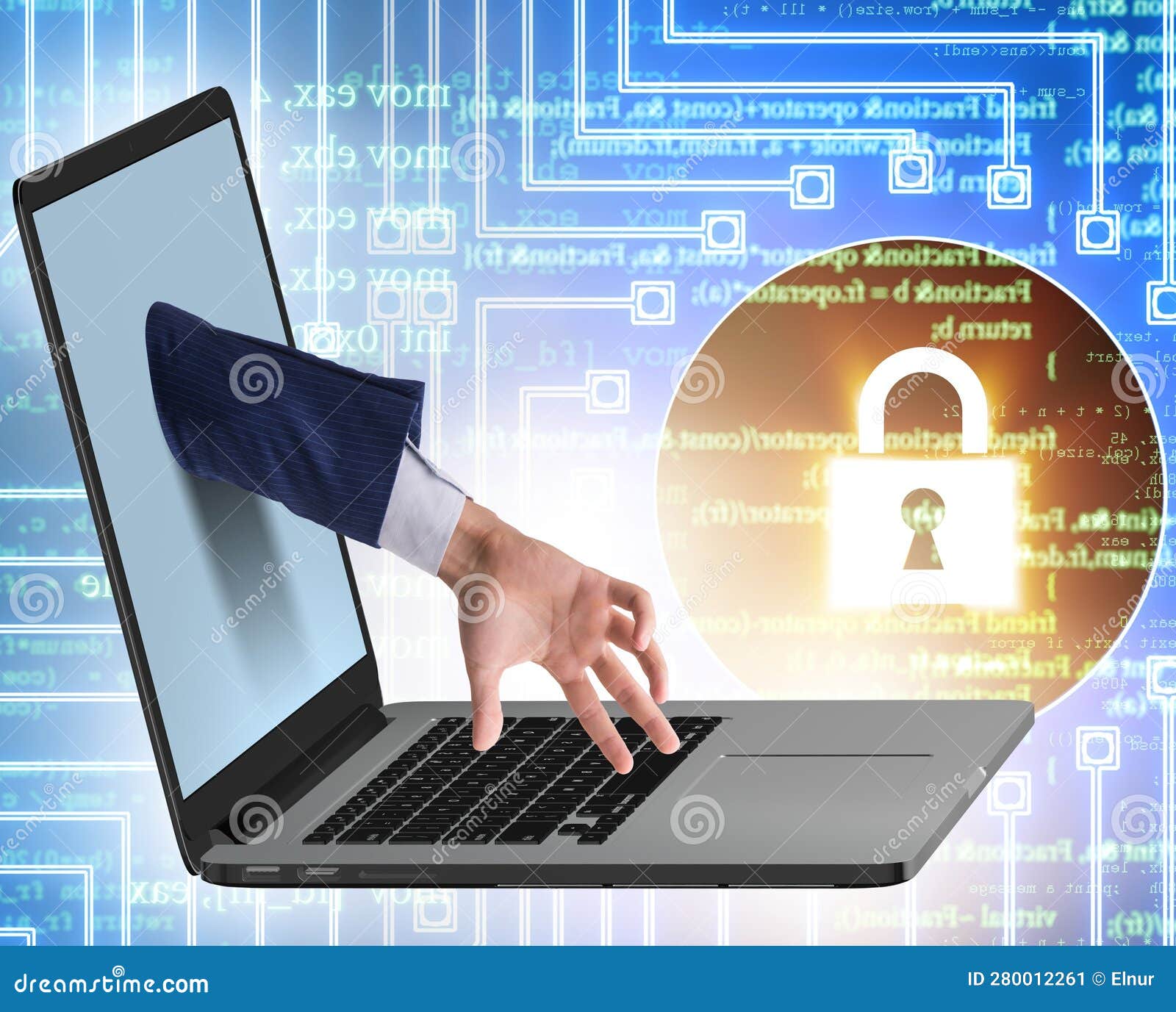 Hacker Man Trying To Steal Personal Data Stock Image Image Of