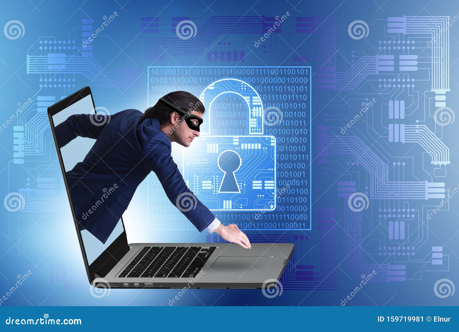 Hacker Man Trying To Steal Personal Data Stock Image Image Of Network