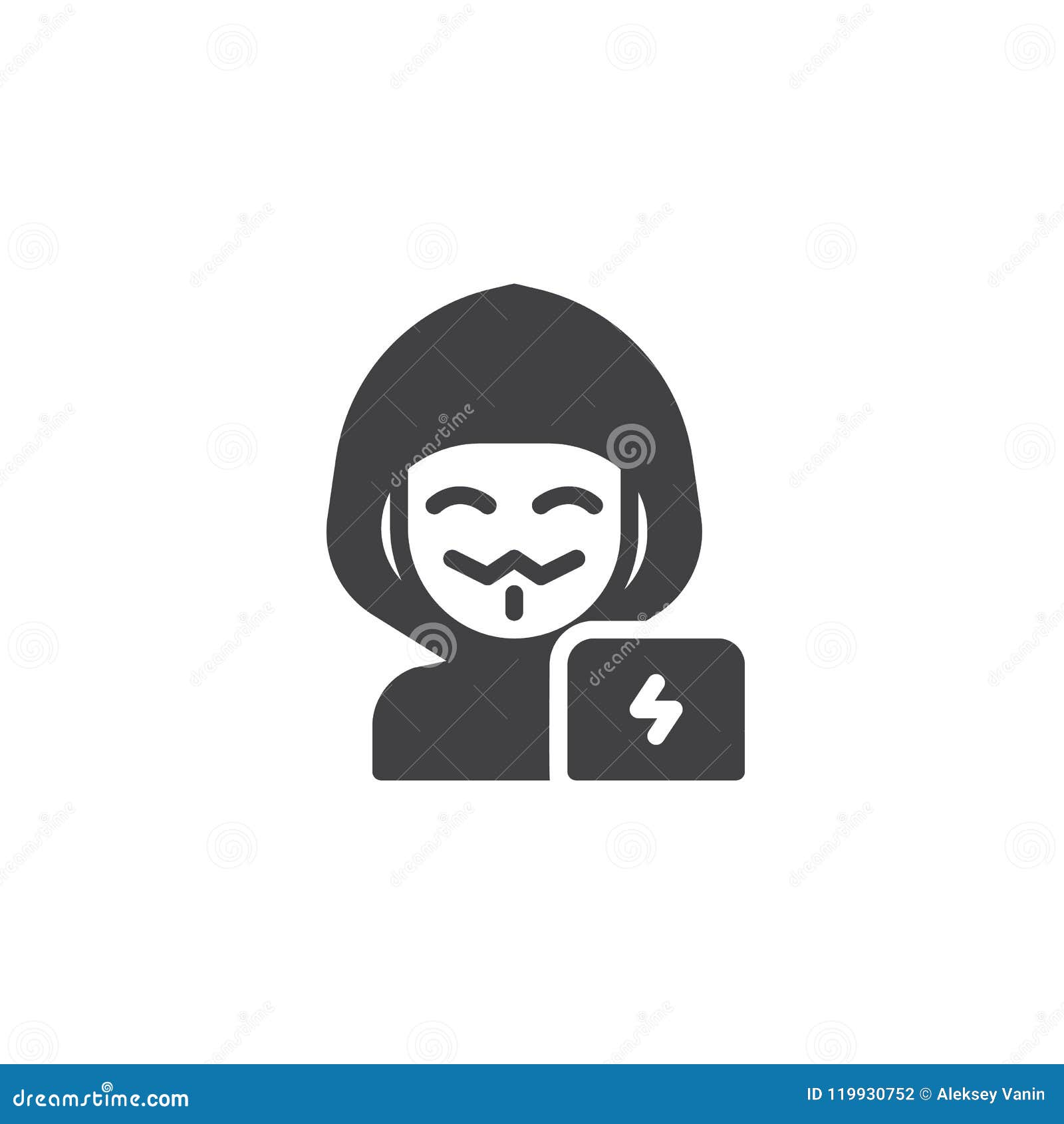 Hacker man vector icon stock vector. Illustration of perfect - 119930752
