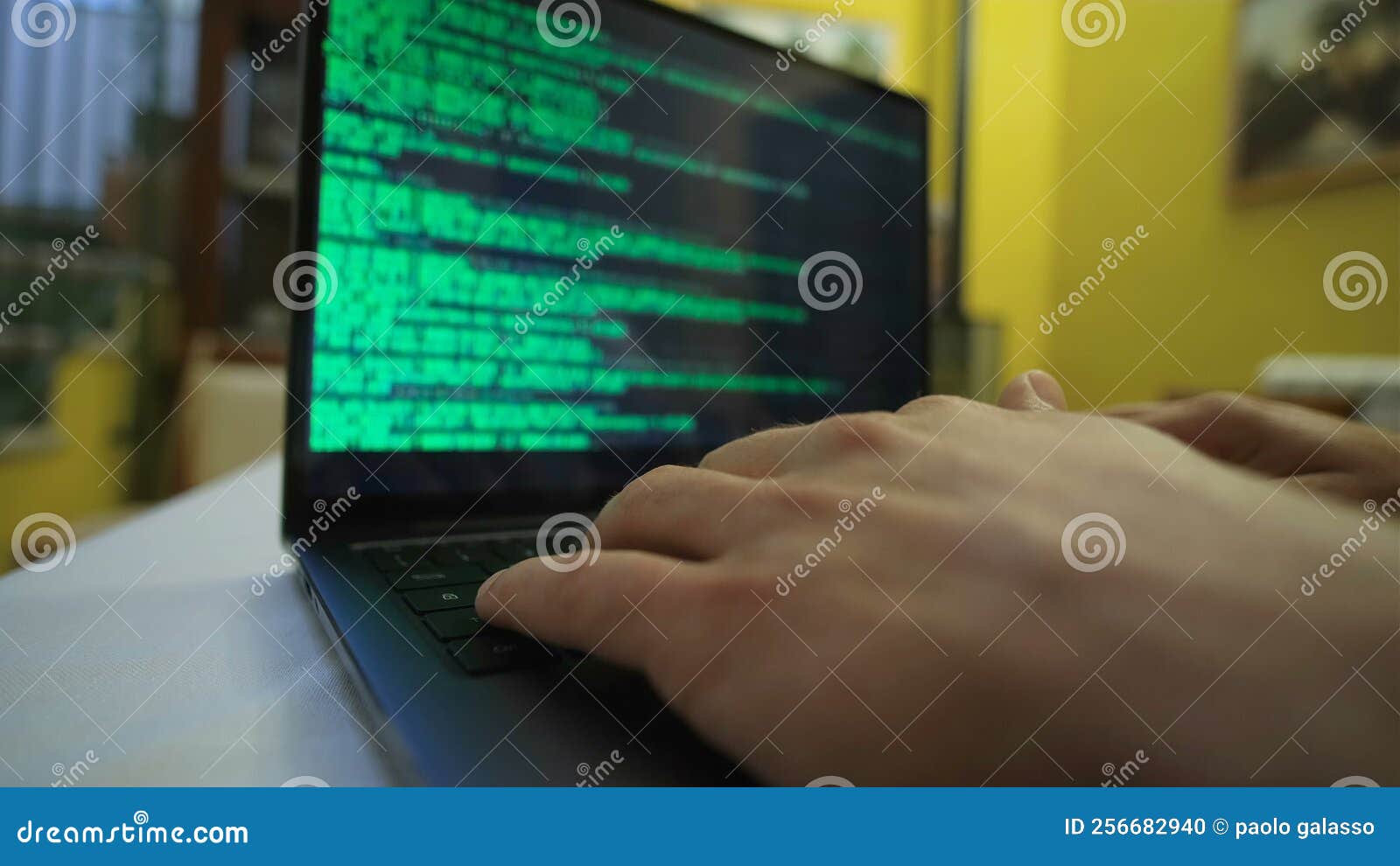 Hacker Man Working on Pc Laptop Privacy Data Decript,cyber Security ...