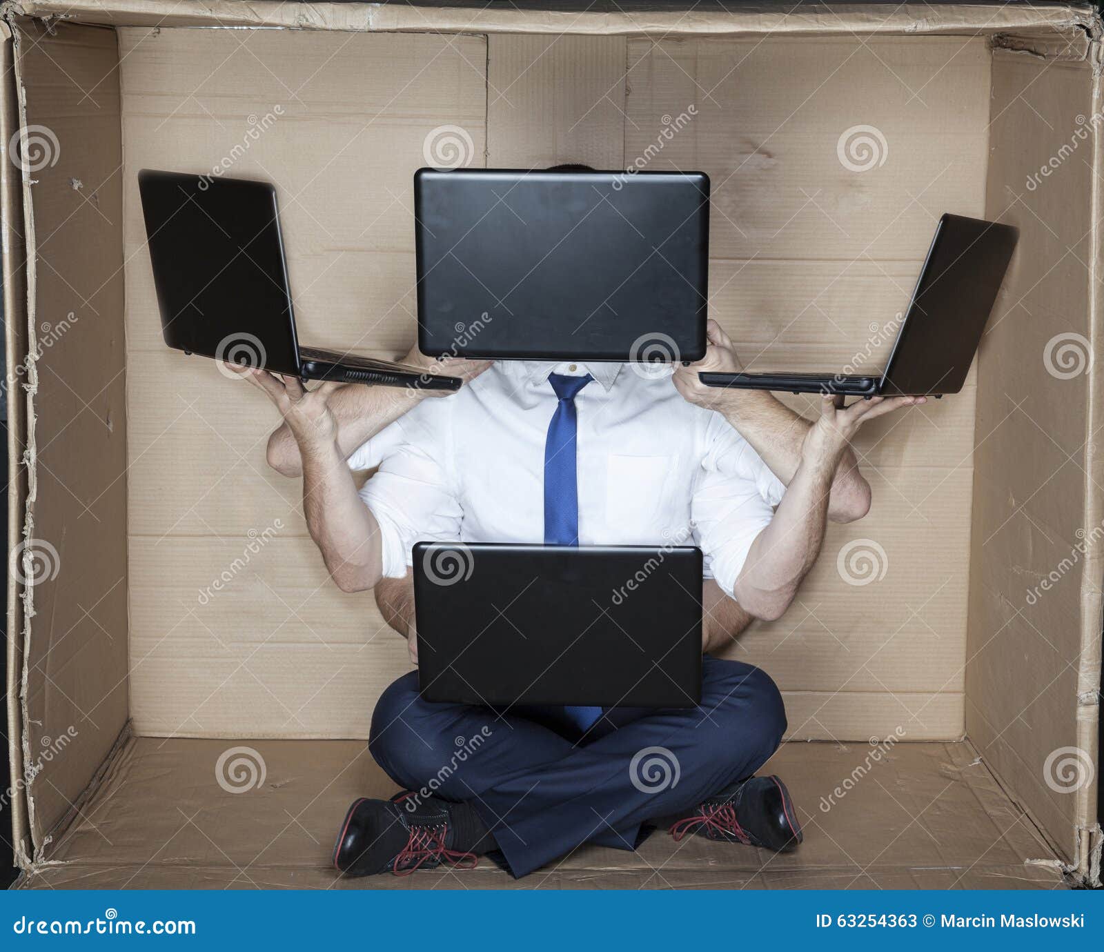 Hacker with many hands stock image. Image of incognito - 63254363