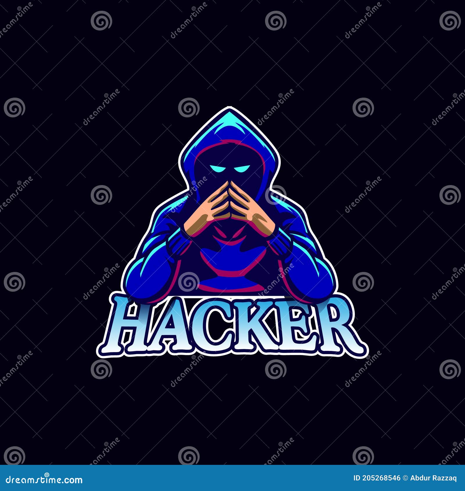 Hacker Mascot Logo Icon Design Concept Stock Illustration ...