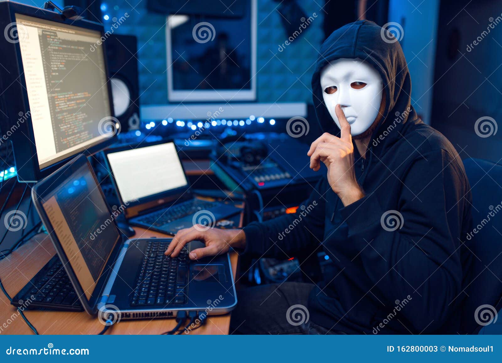 Hacker in Mask and Hood, Network Hacking Stock Image - Image of ... Hacker in Mask and Hood, Network Hacking Stock Image - Image of ...