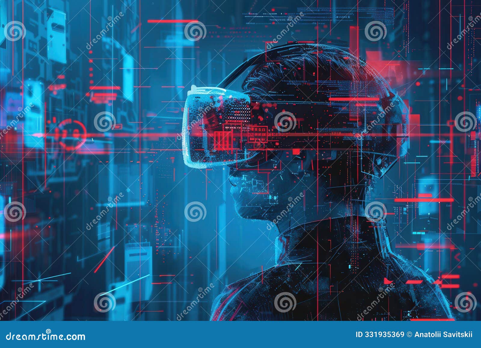 A Hacker Navigates an Immersive Virtual Environment, Maneuvering ...