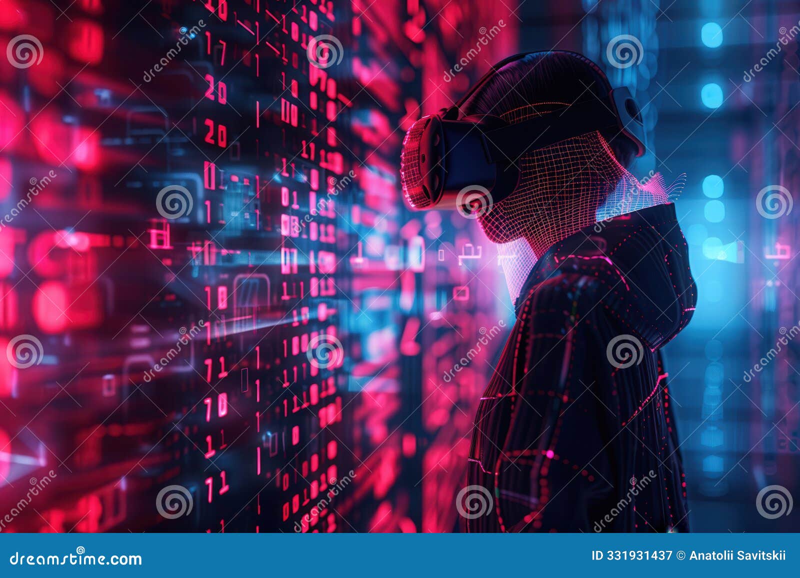 A Hacker Navigates a Virtual Environment Crowded with Digital Locks and ...