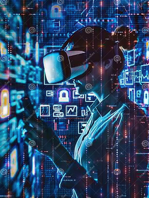 A Hacker Navigates a Virtual Environment Packed with Digital Locks and ...