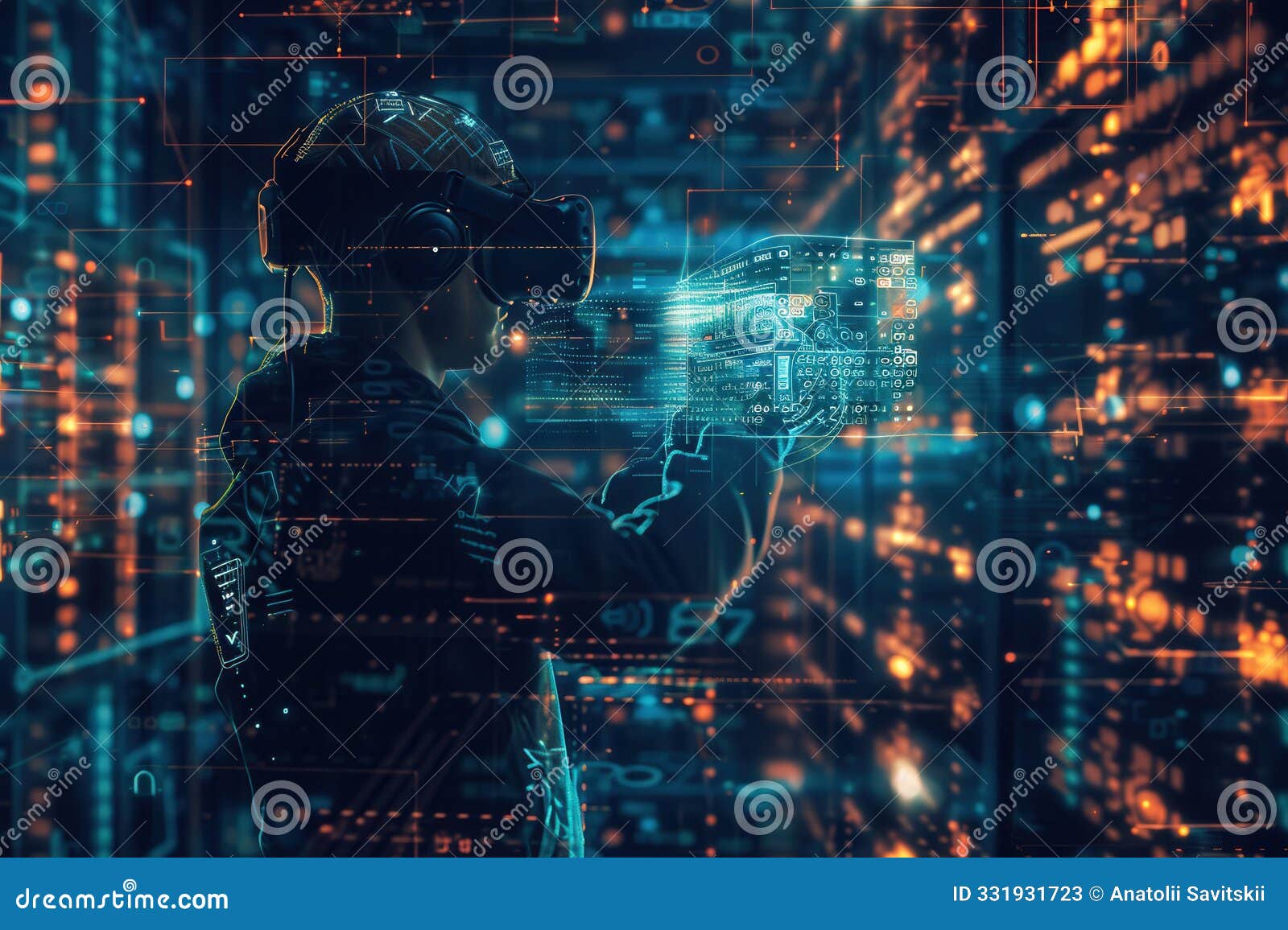 A Hacker Navigates a Virtual World Filled with Intricate Digital Locks ...