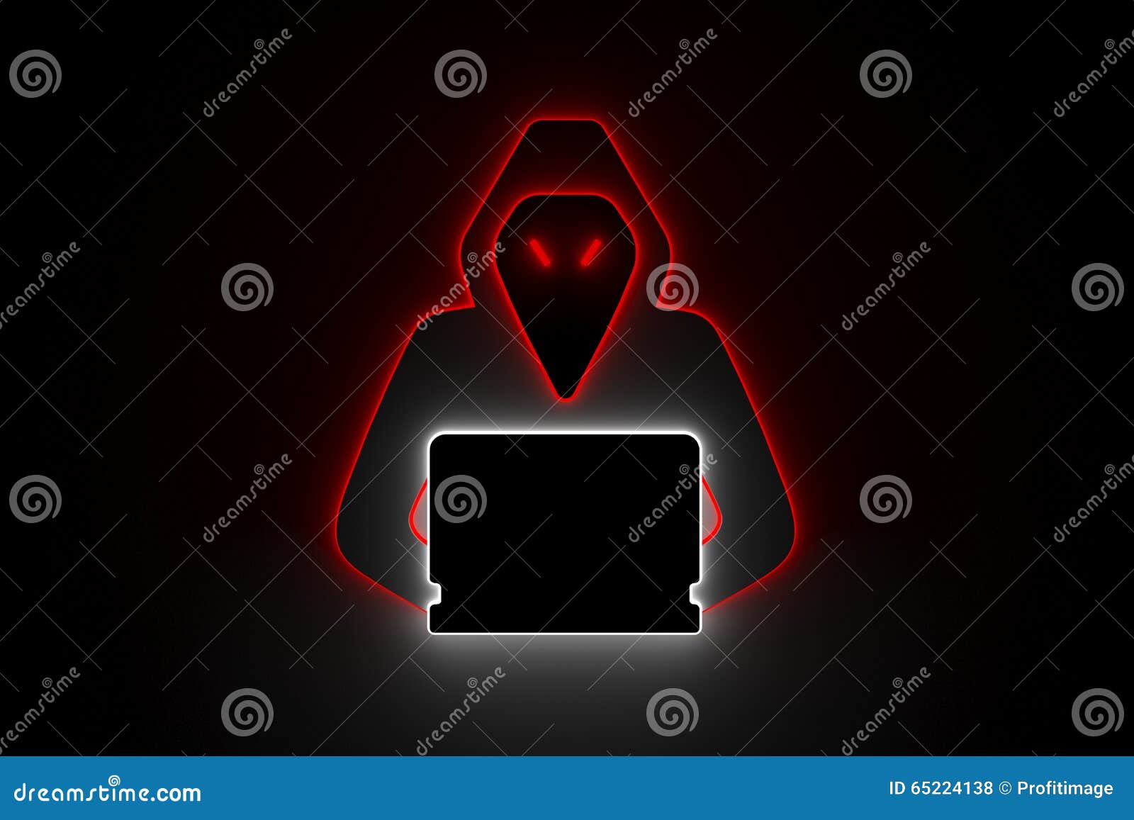 Hacker neon stock illustration. Illustration of burglary - 65224138