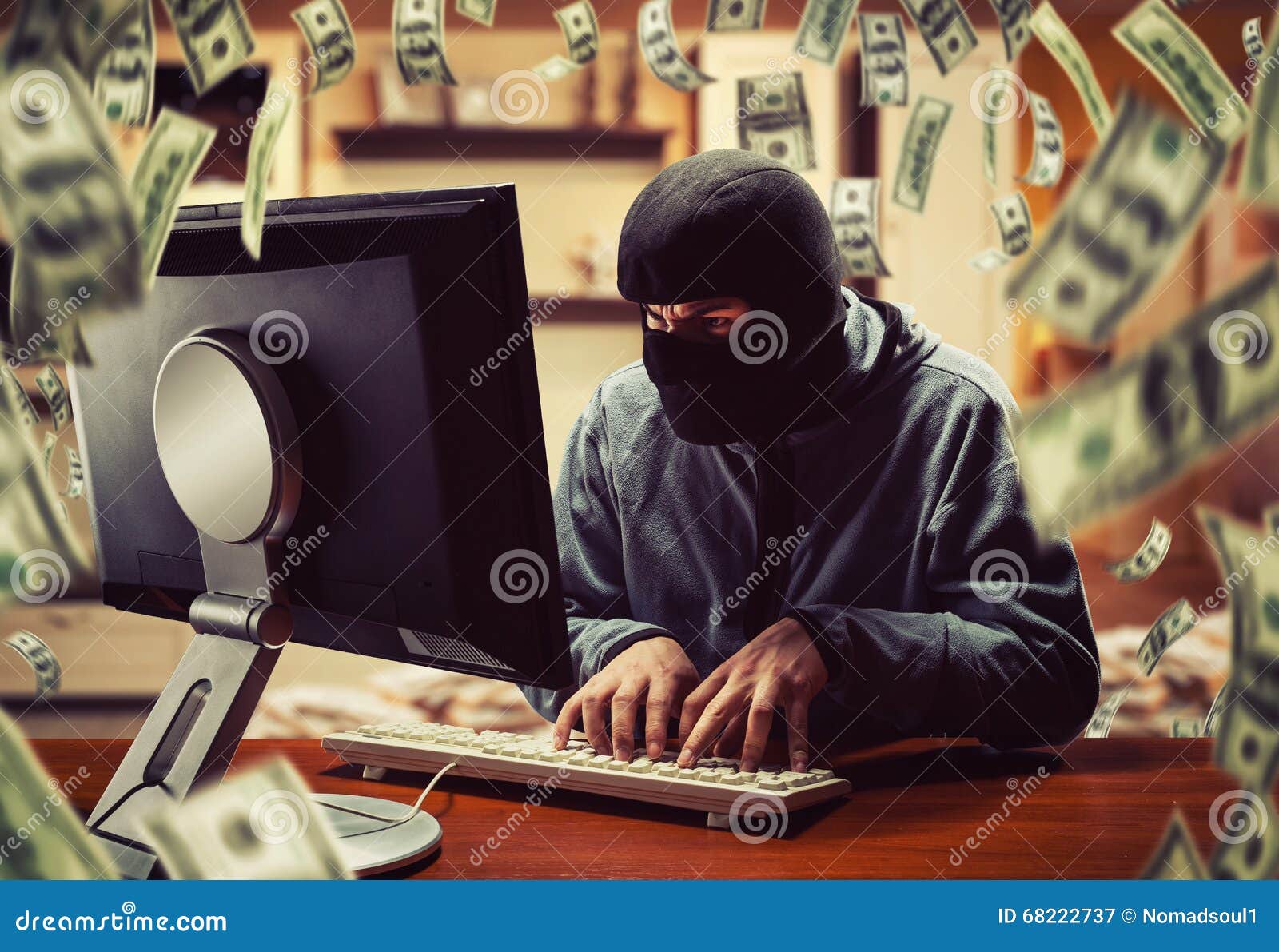 Hacker no escritório imagem de stock. Imagem de tecnologia - 68222737