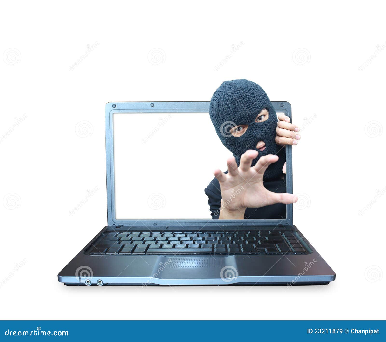 Hacker on notebook stock image. Image of caber, person - 23211879