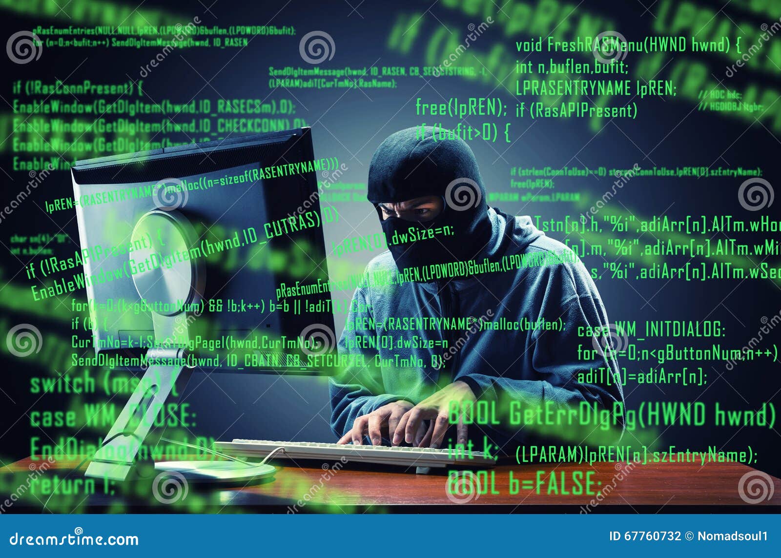 Hacker in the office stock photo. Image of criminal, breach - 67760732