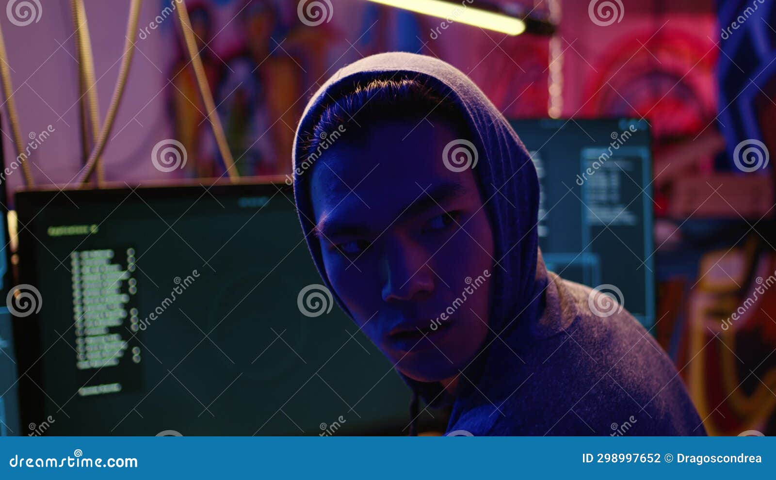 Hacker Paranoid while Developing Spyware Stock Footage - Video of ...