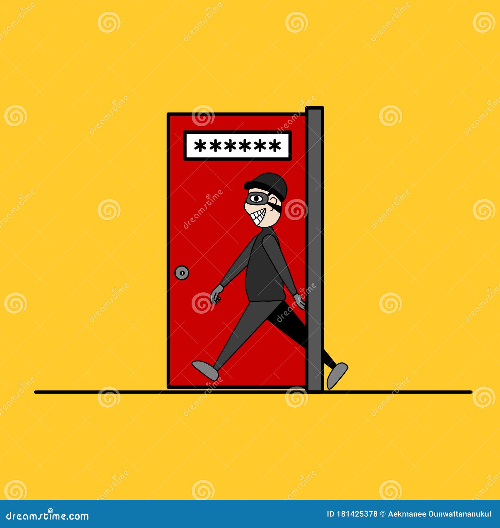 The Hacker is Passing through the Door after the Password Has Been ...