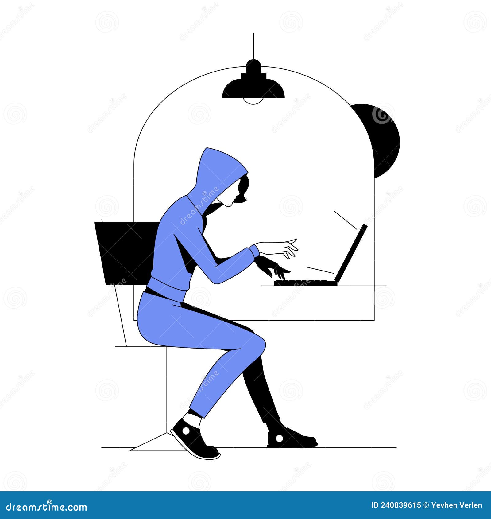 Hacker Phishing with Laptop Computer Stealing Confidential Data ...