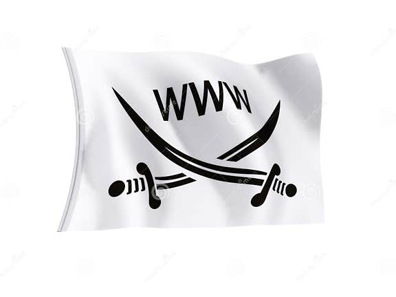 Hacker pirate flag stock illustration. Illustration of attack - 682811