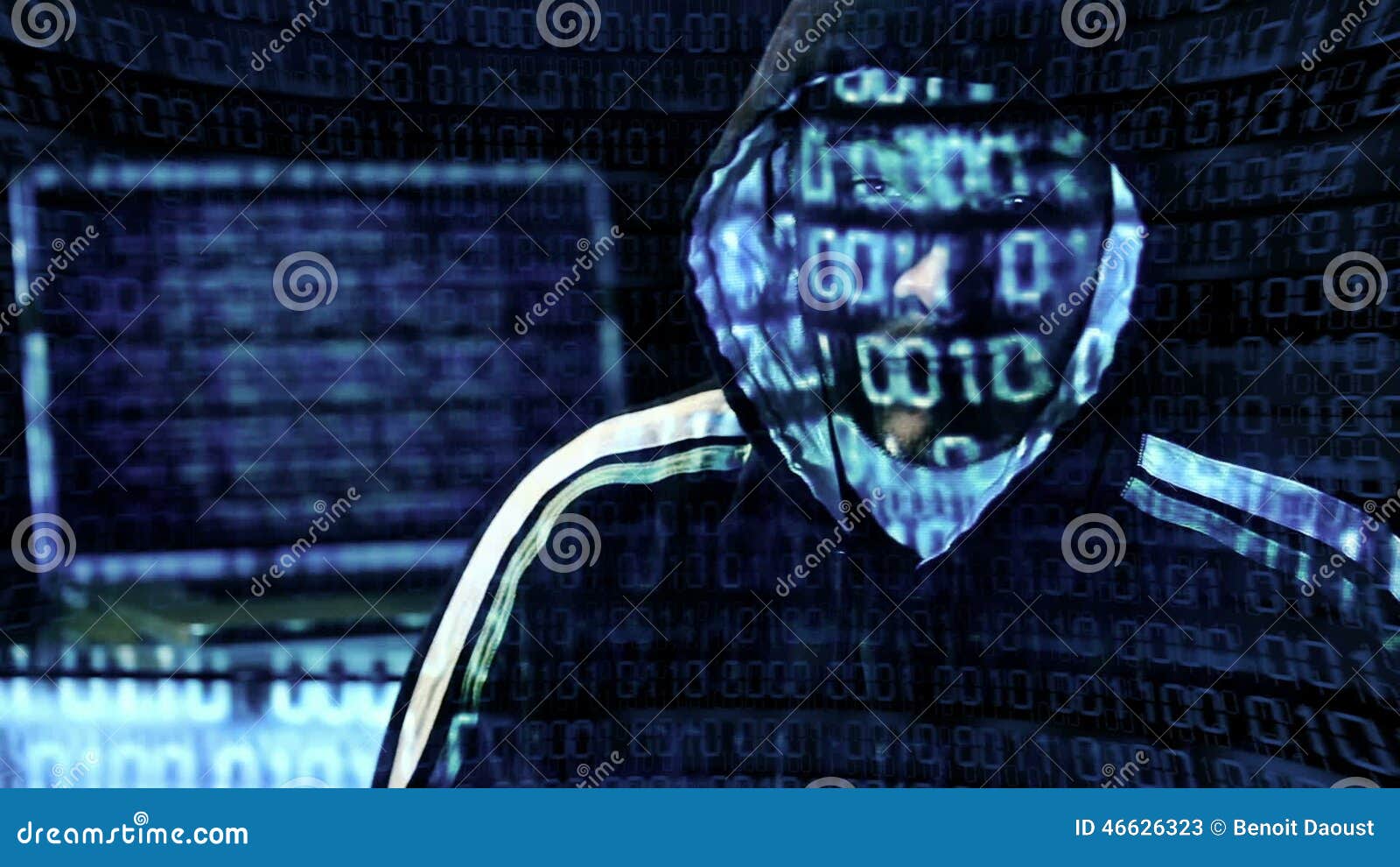 Hacker Portrait stock video. Video of people, cyberspace - 46626323