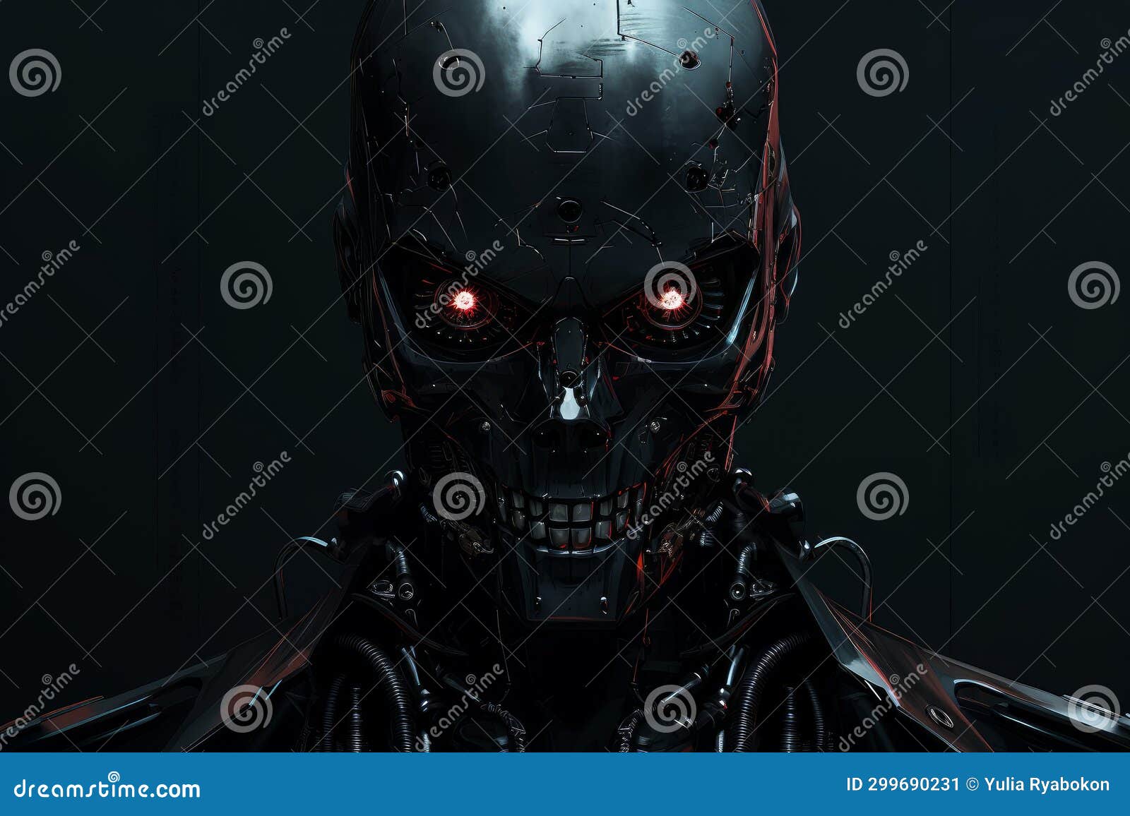 Hacker Portrait Robot. Generate Ai Stock Image - Image of cyber ...