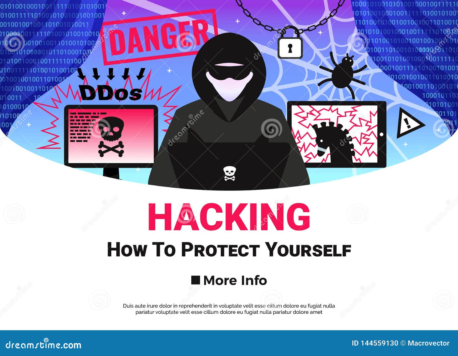 Hacker Poster Ilustration stock vector. Illustration of cloud - 144559130