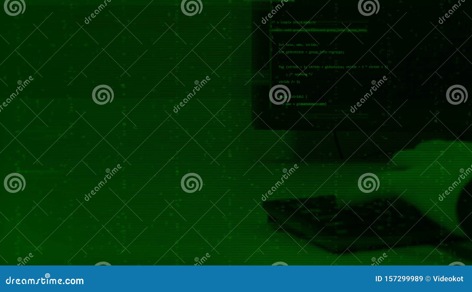 Hacker Programmer Hands Close Up Typing Code on Keyboard in Green ...
