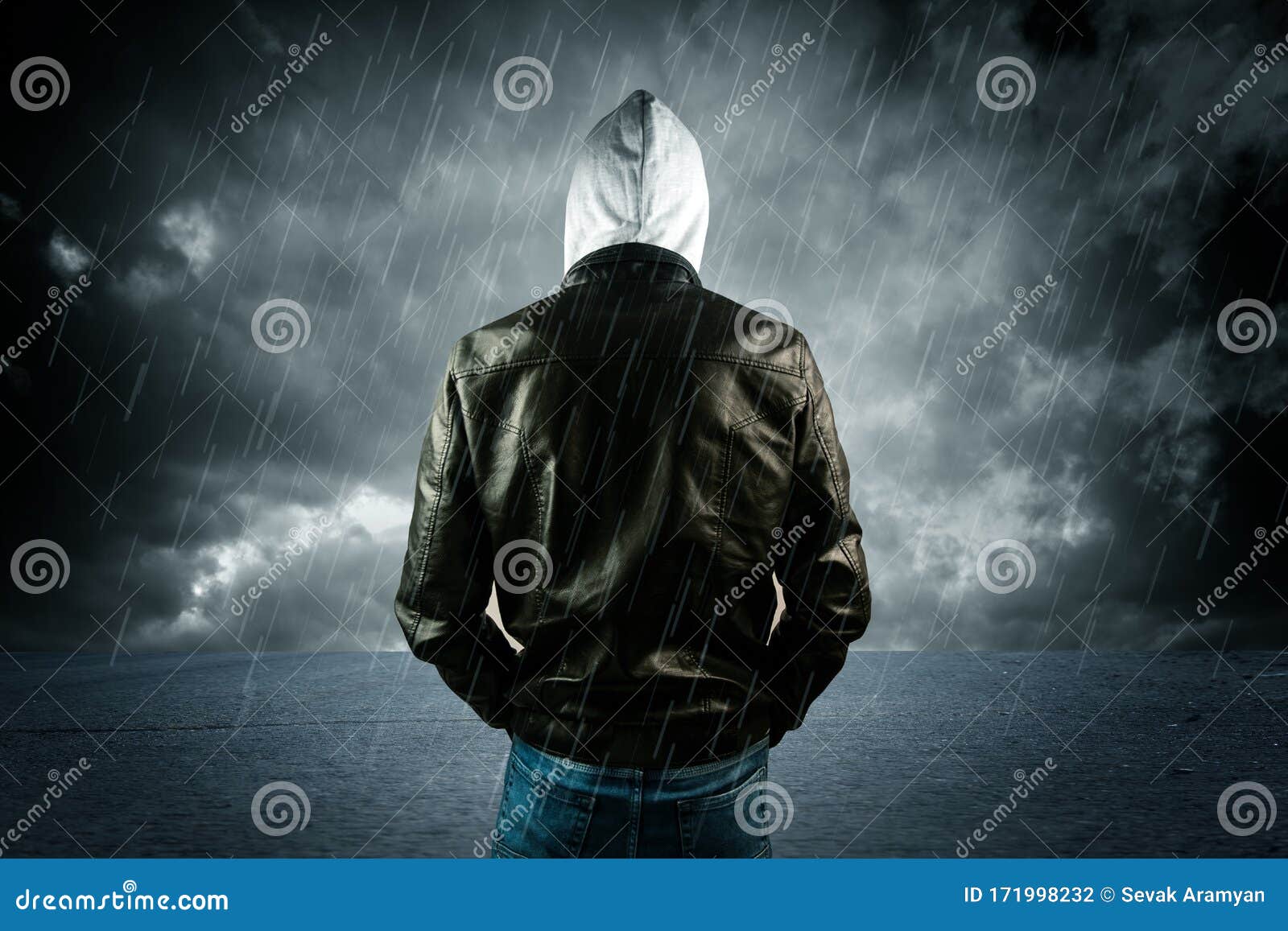 Hacker and Rain . Computer Security Concept Stock Photo - Image of mask ...