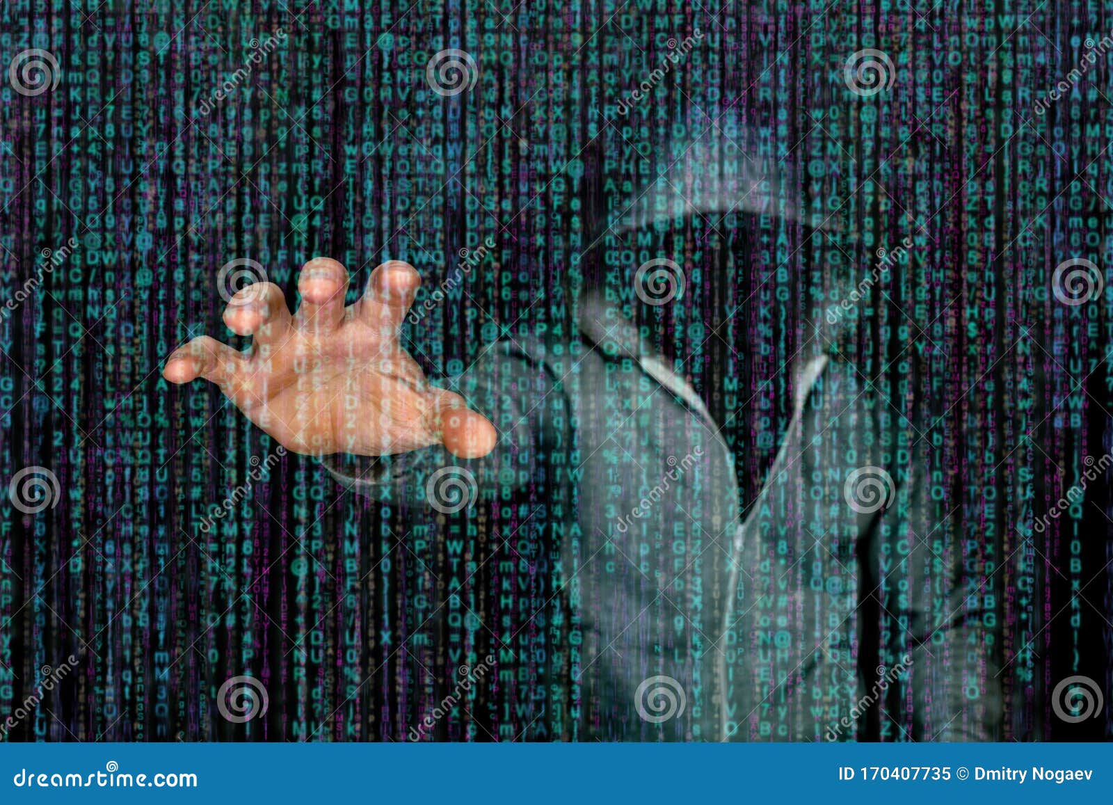 Hacker Reaches Out from the World Wide Web Stock Image - Image of ...
