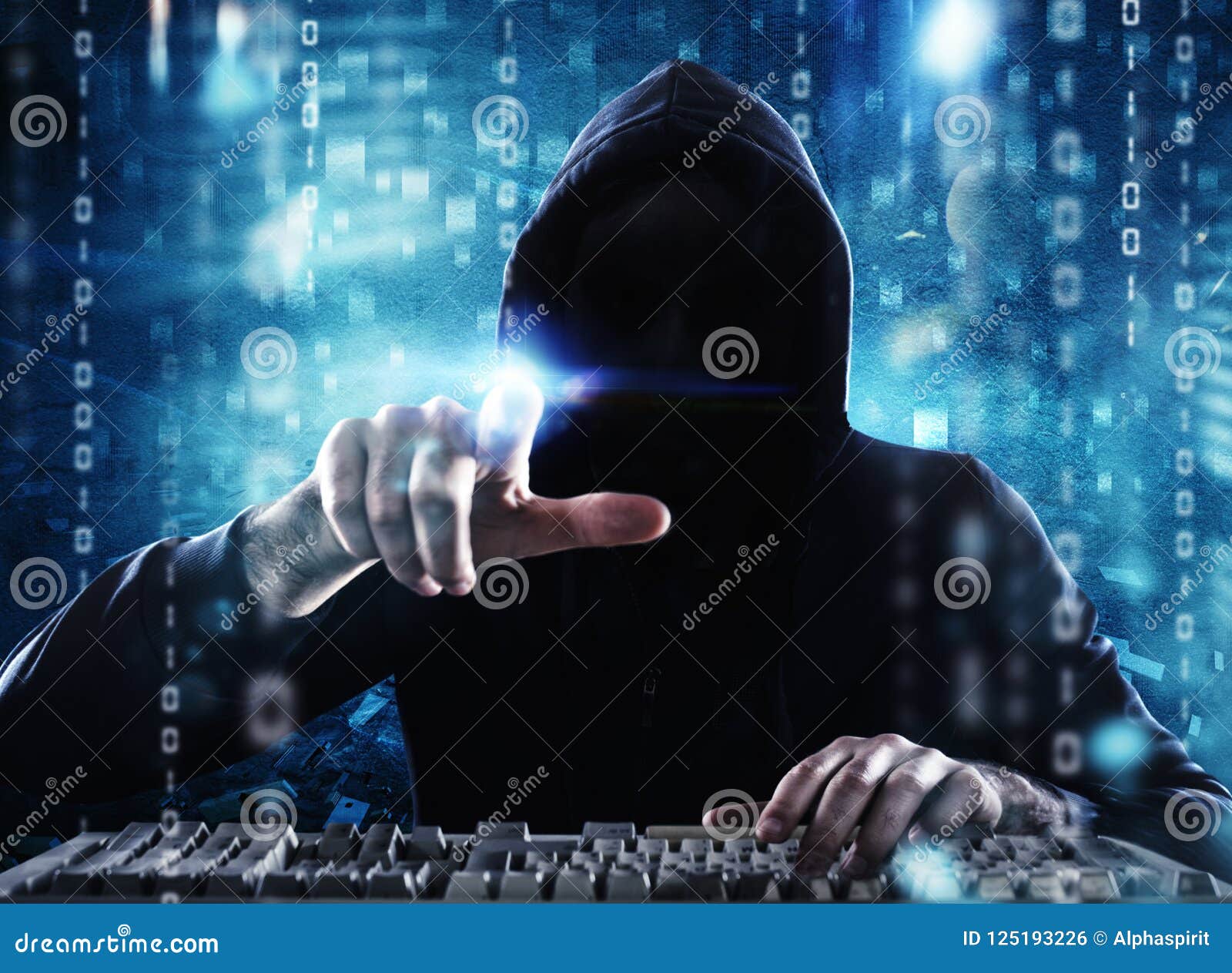 Hacker Reading Personal Information. Concept of Privacy and Security ...