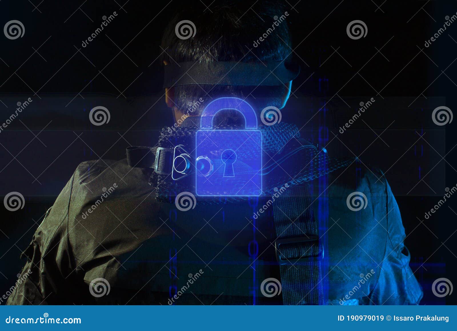 Hacker Robbery Terrorist with Lock Safety Computer Attack To Server Network S Stock Image ...