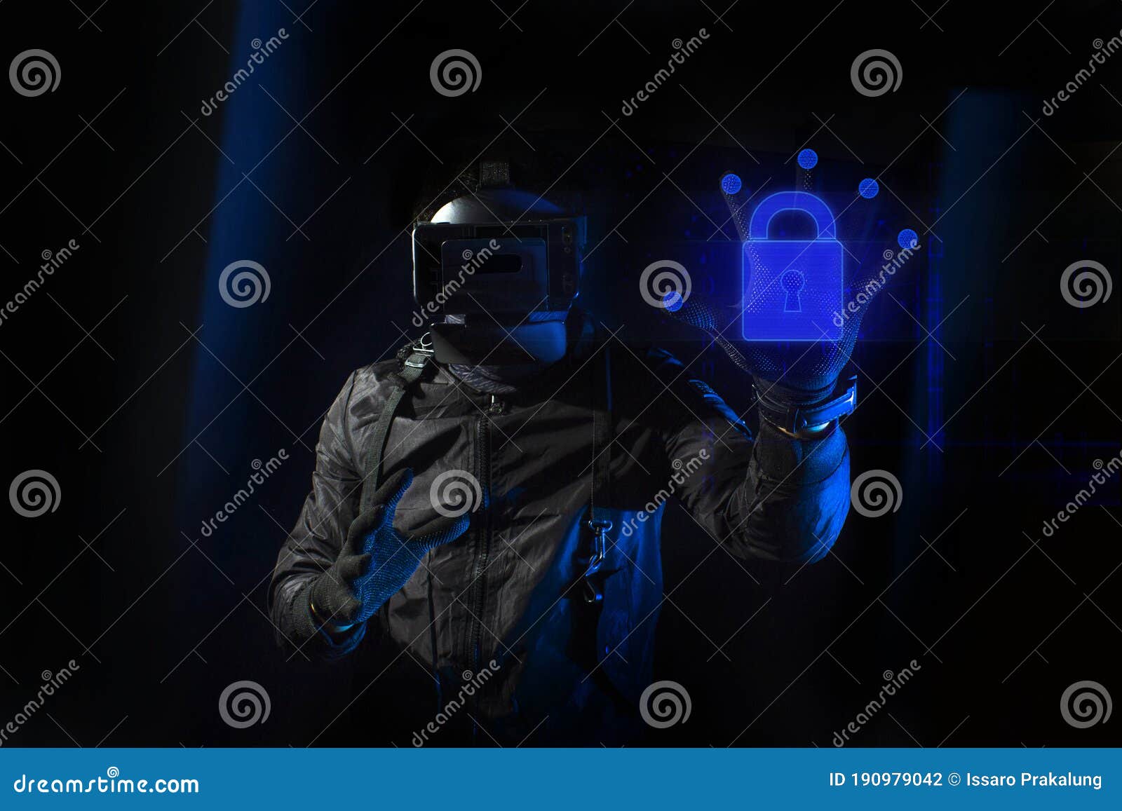 Hacker Robbery Terrorist with Vr Glass Hacking Computer Attack To Server Network Stock Photo ...
