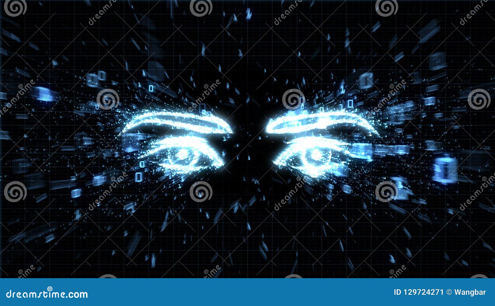 A Hacker`s Eyes, Spyware and Privacy Issues Stock Illustration ...