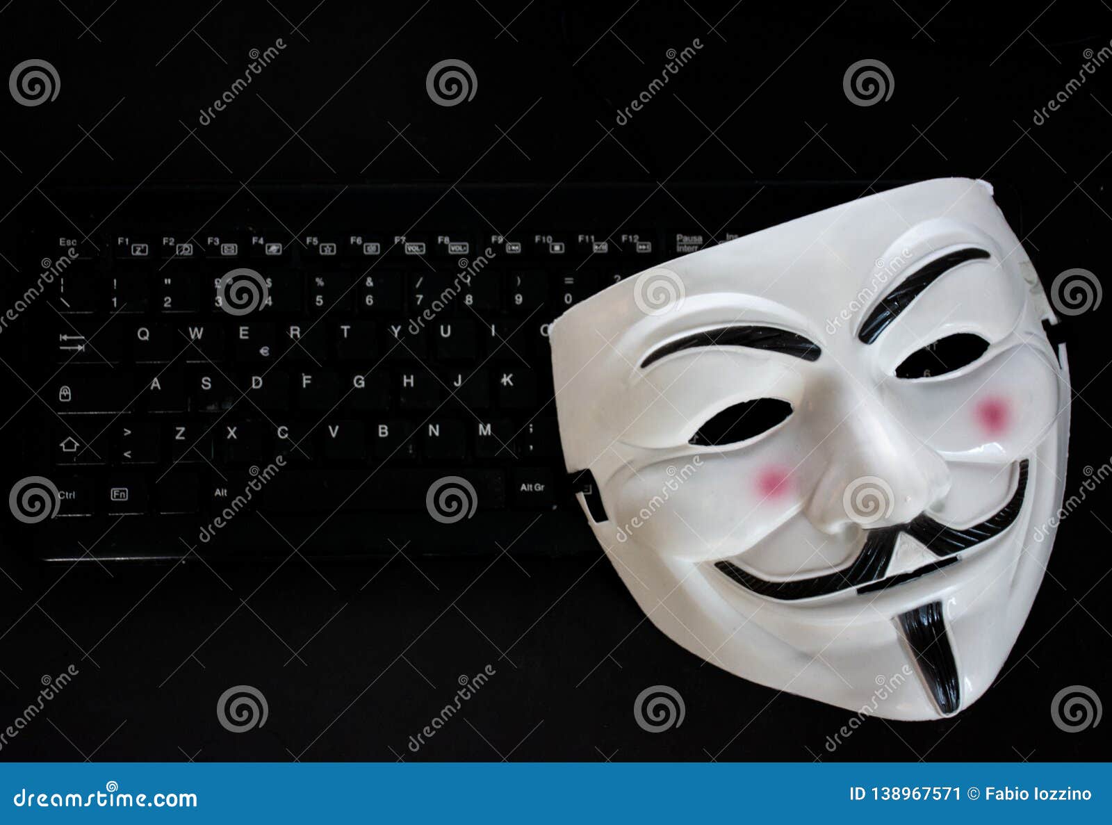 Hacker`s Mask on Black Background Editorial Photo - Image of connect ...