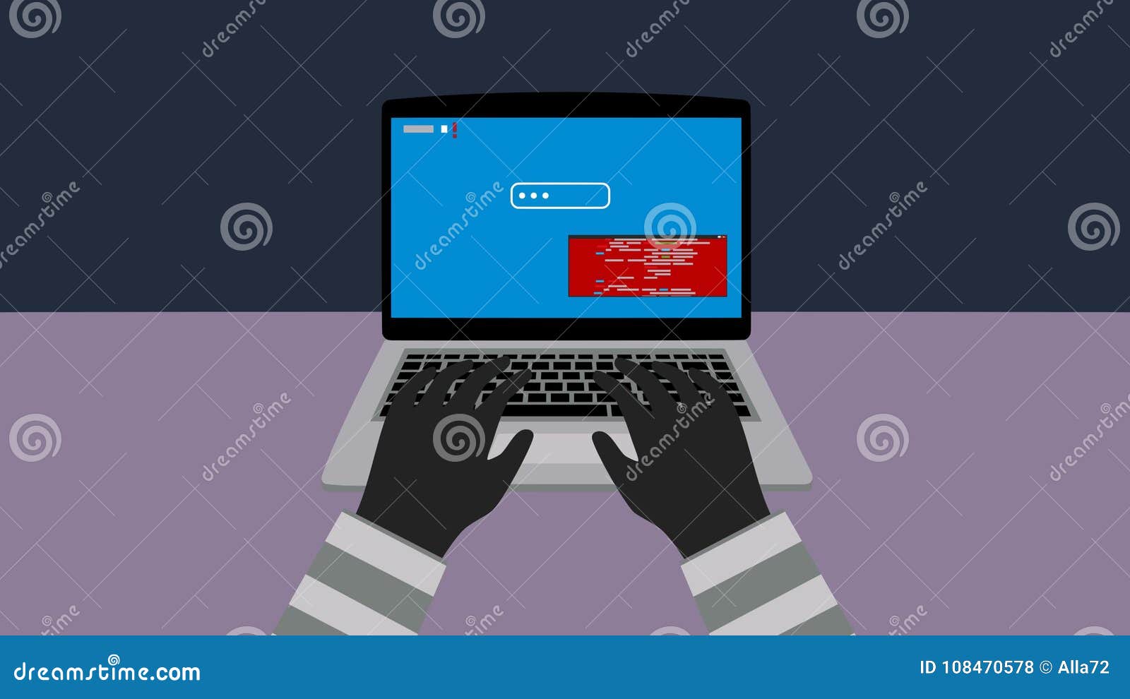 Hacker Security Steal Your Data and System with Code Internet. Theft of ...