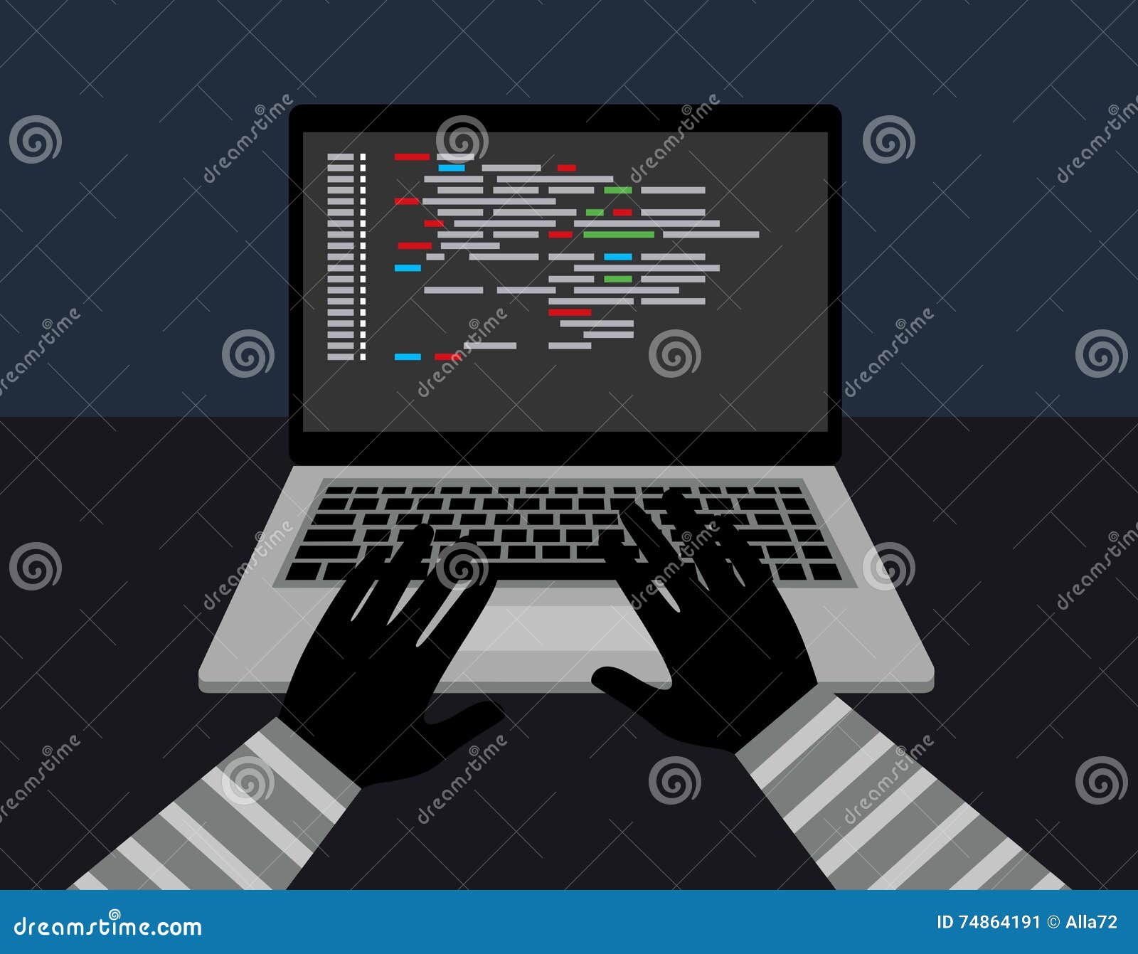 Hacker Security Steal Your Data and System with Code Internet. Theft of ...