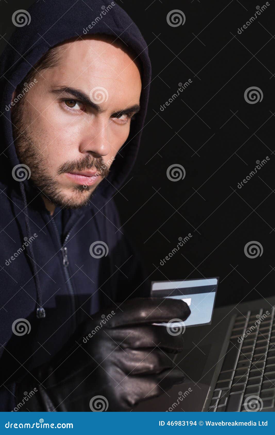 Hacker Shopping Online with Laptop Stock Photo - Image of robbery ...