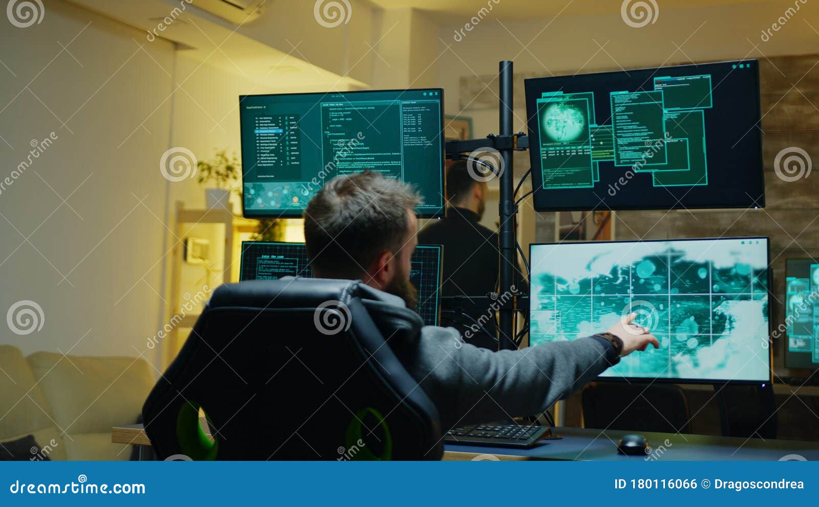 Hacker Showing Thumb Up Sign while Programming a Virus Stock Photo ...
