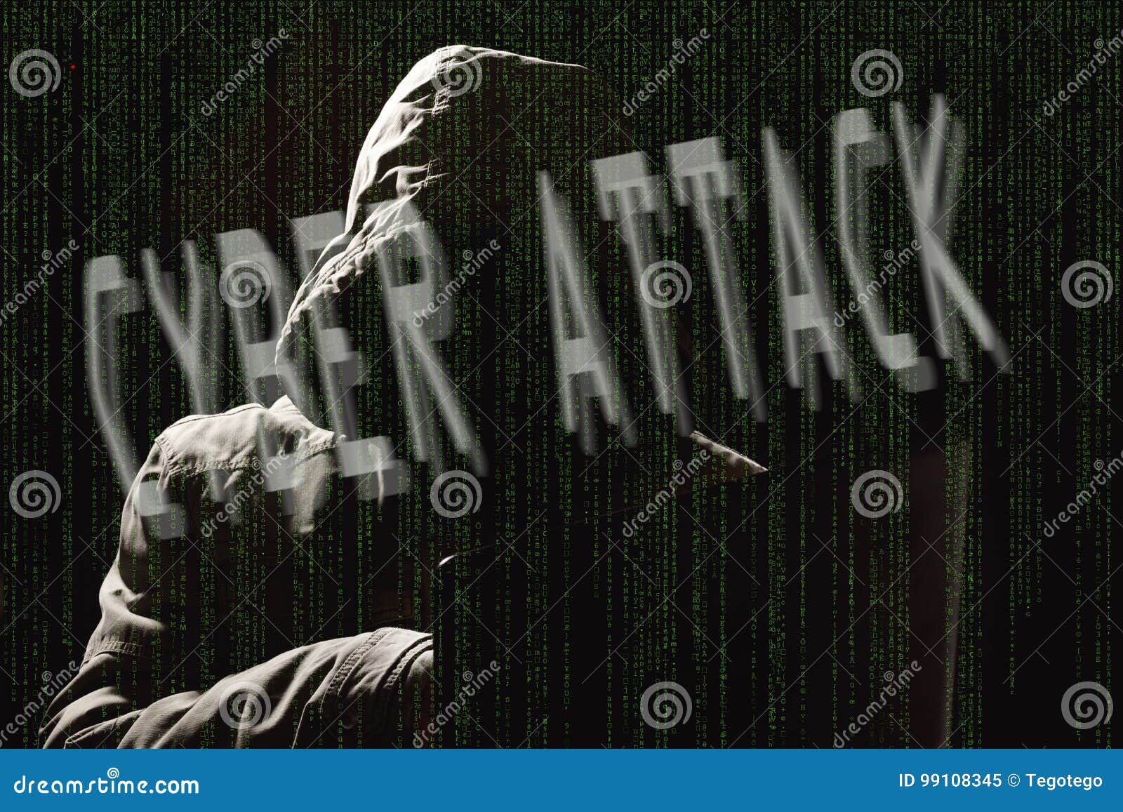 Cyber Attack - Hacker Silhouette Stock Image - Image of intruder ...