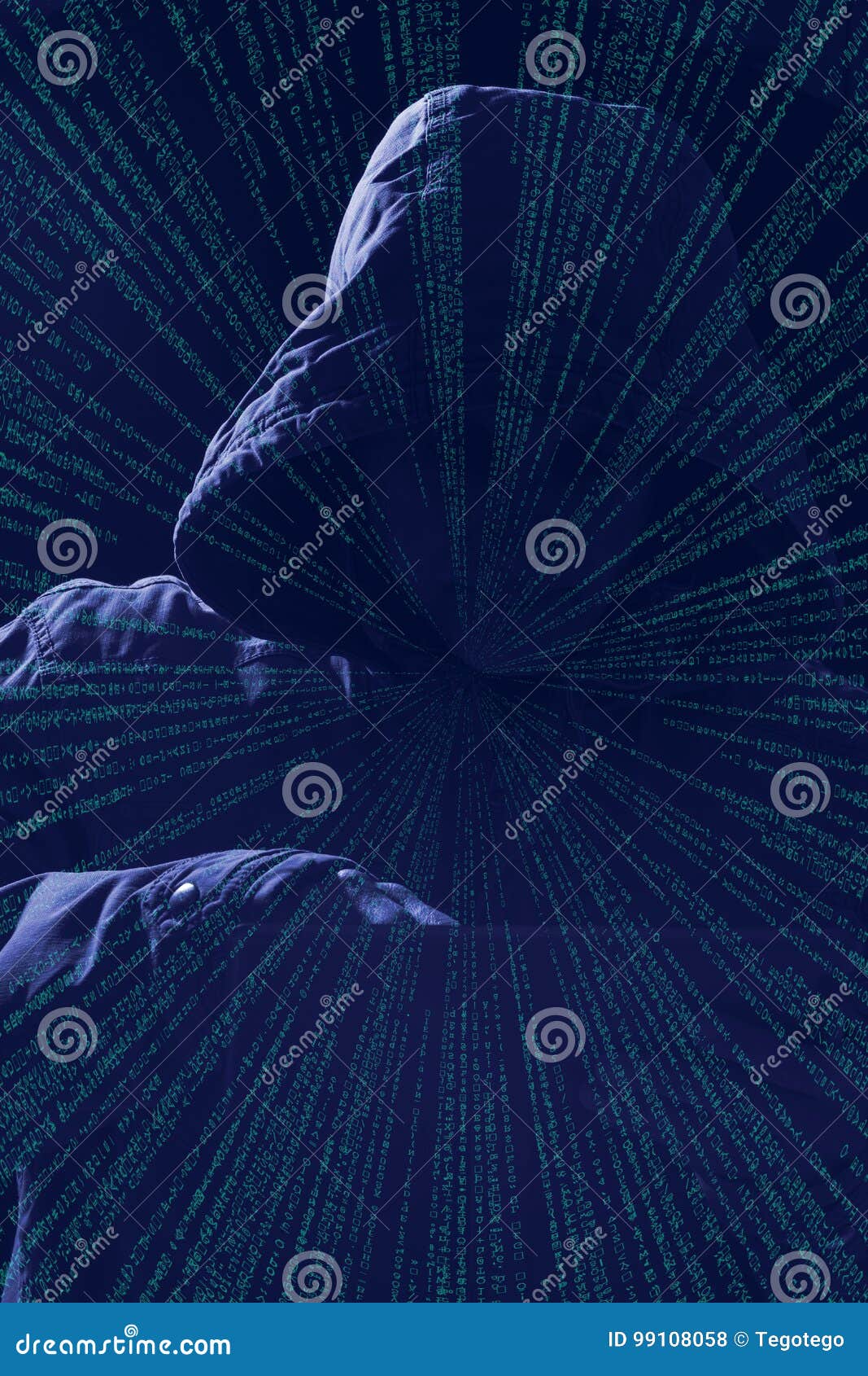 Hacker Silhouette with Matrix Code Stock Photo - Image of hacker ...