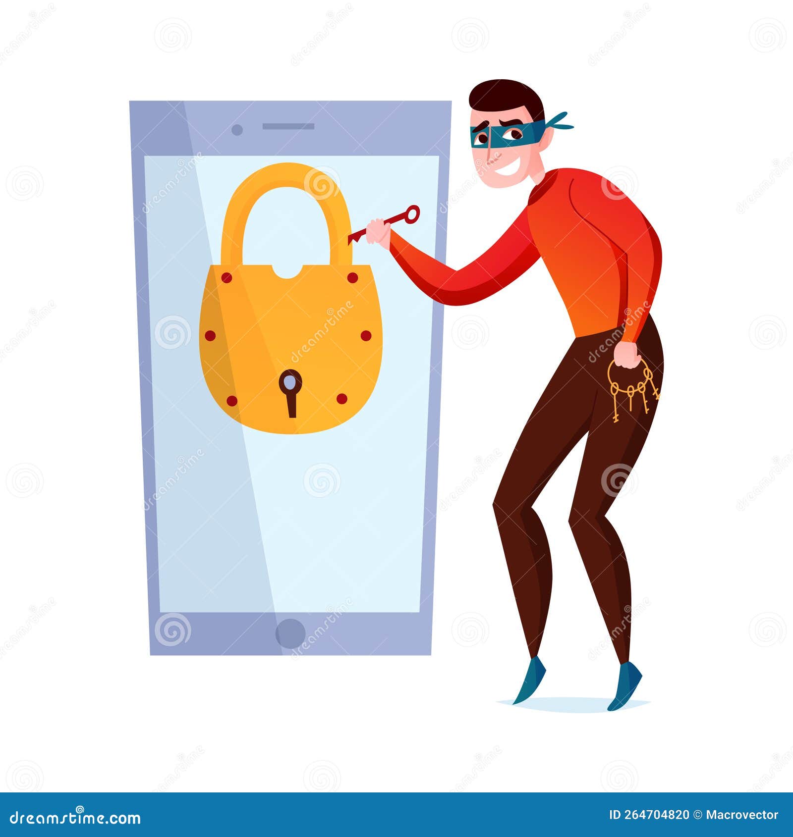 Hacker Smartphone Lock Composition Stock Vector - Illustration of icon ...