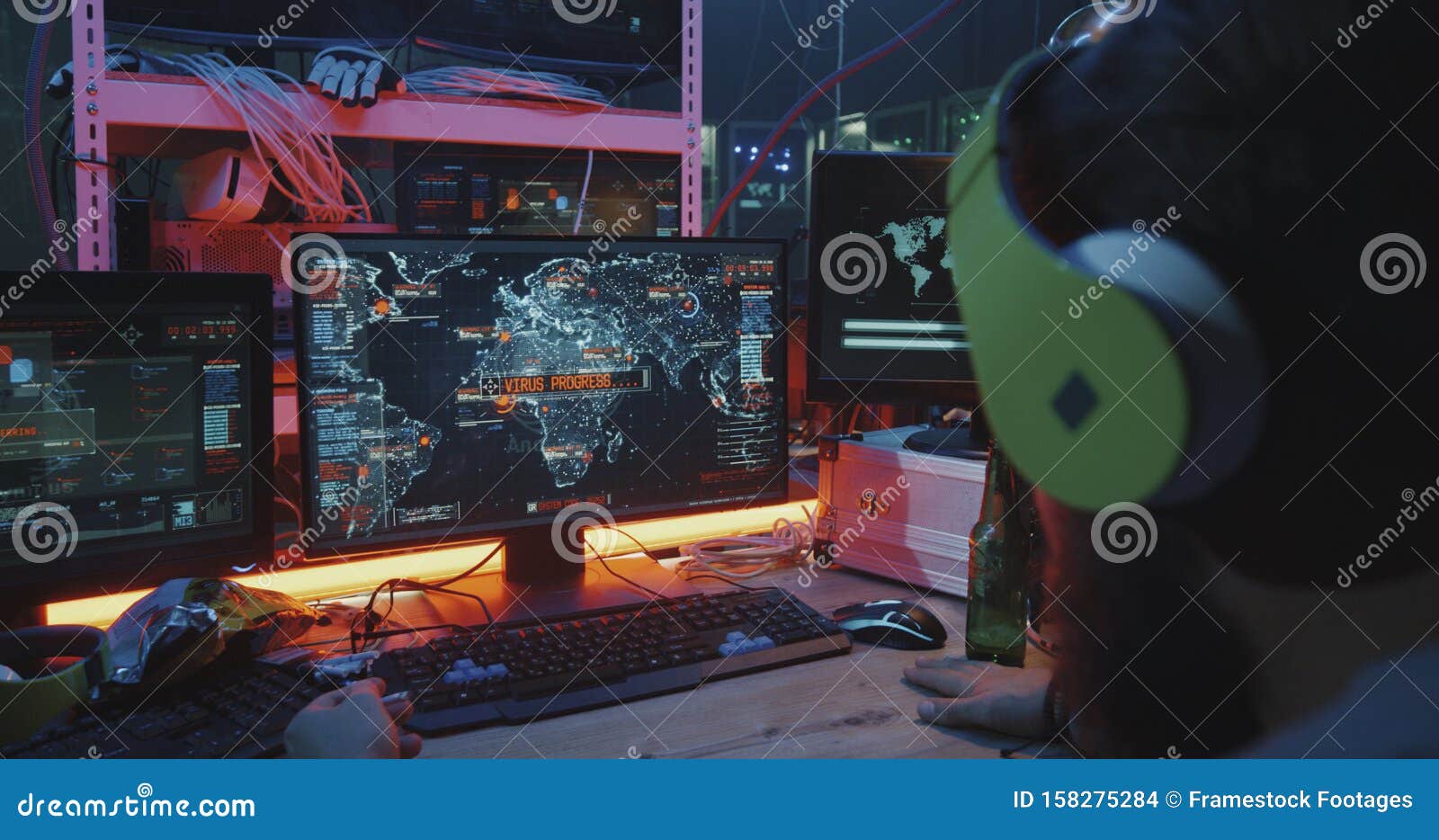 Hacker Smoking and Spreading Computer Virus Stock Photo - Image of ...