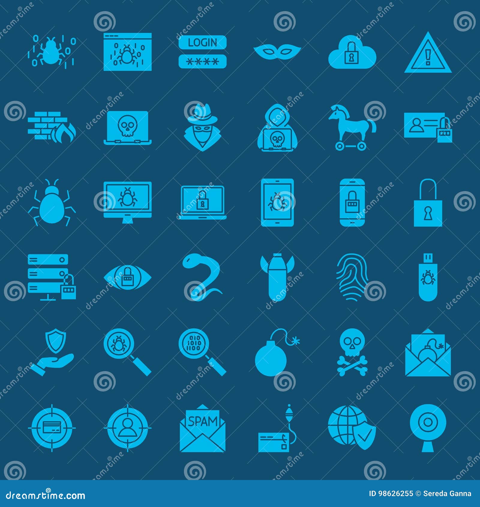 Hacker Solid Web Icons stock vector. Illustration of glyph - 98626255