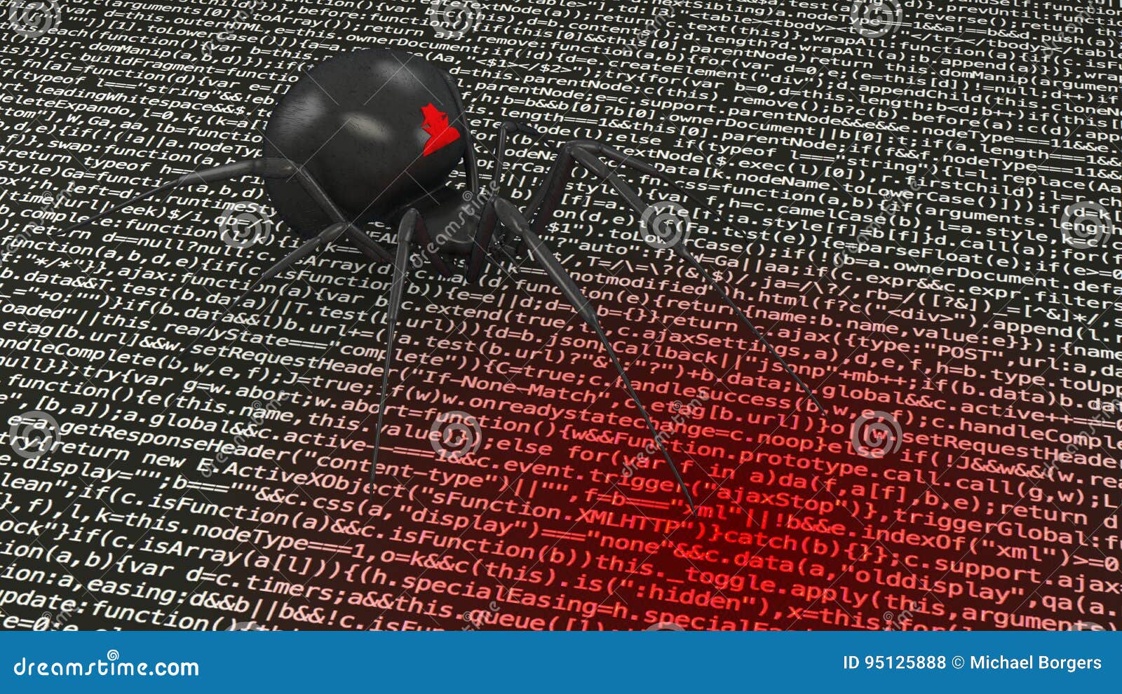Hacker Spider Infecting Computer Code Cybersecurity Concept Stock ...