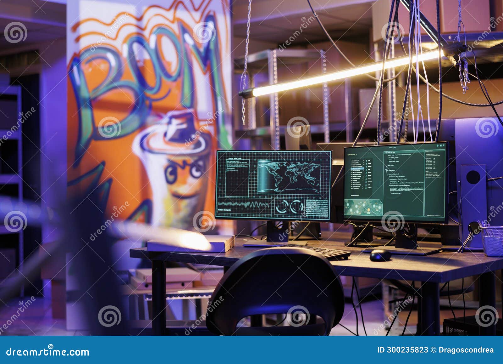 Hacker Spyware Breaching Data on Screens Stock Image - Image of ...