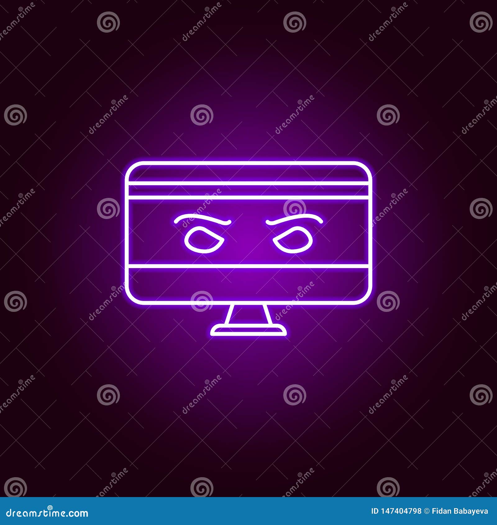 Hacker, Spyware Icon in Neon Style. Can Be Used for Web, Logo, Mobile ...